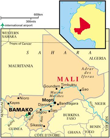 Mapa de Mali - Mapa Físico, Geográfico, Político, turístico y Temático.